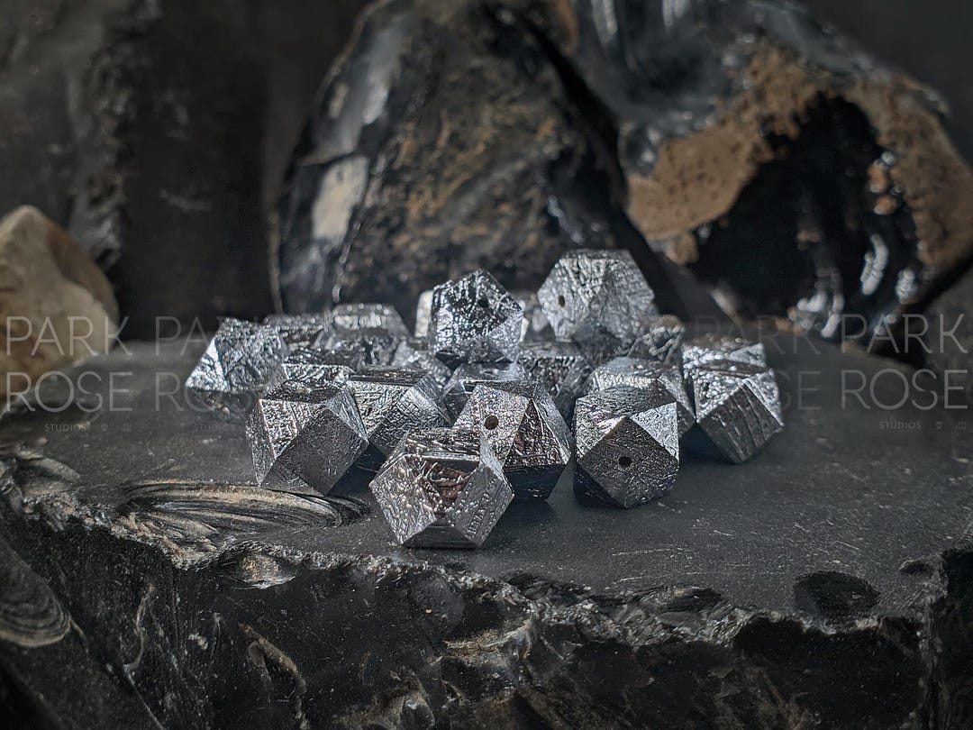 Faceted Gibeon Iron Nickel Meteorite Beads (6mm or 8mm) - Jewelry ...
