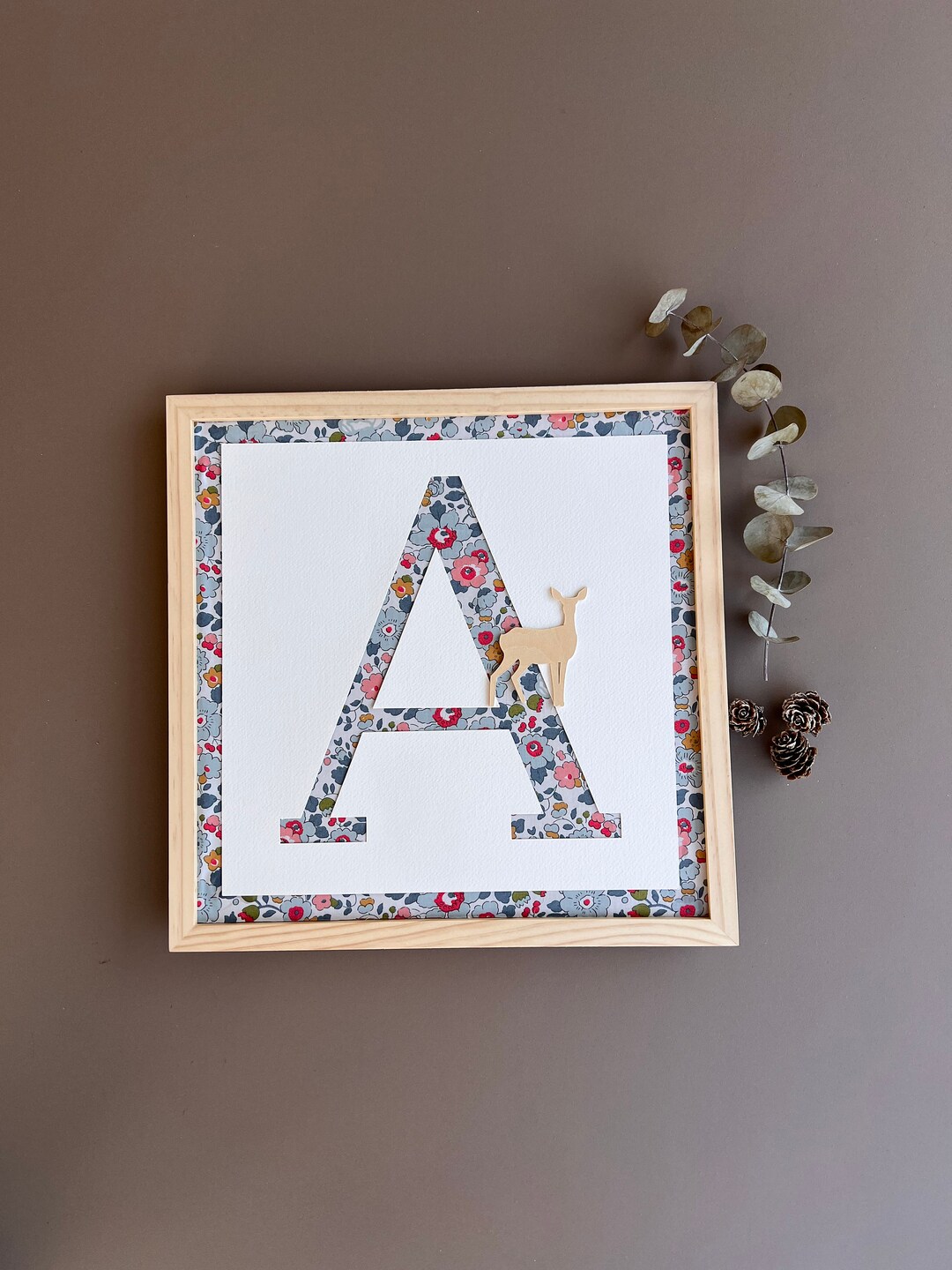 Monogram / Letter Poster on Liberty / Monogram Decorated With Liberty ...