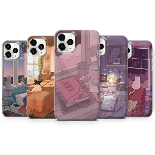 Lofi Phone Case Anime Cover for Iphone 14 13 11 Pro 12 XR - Etsy