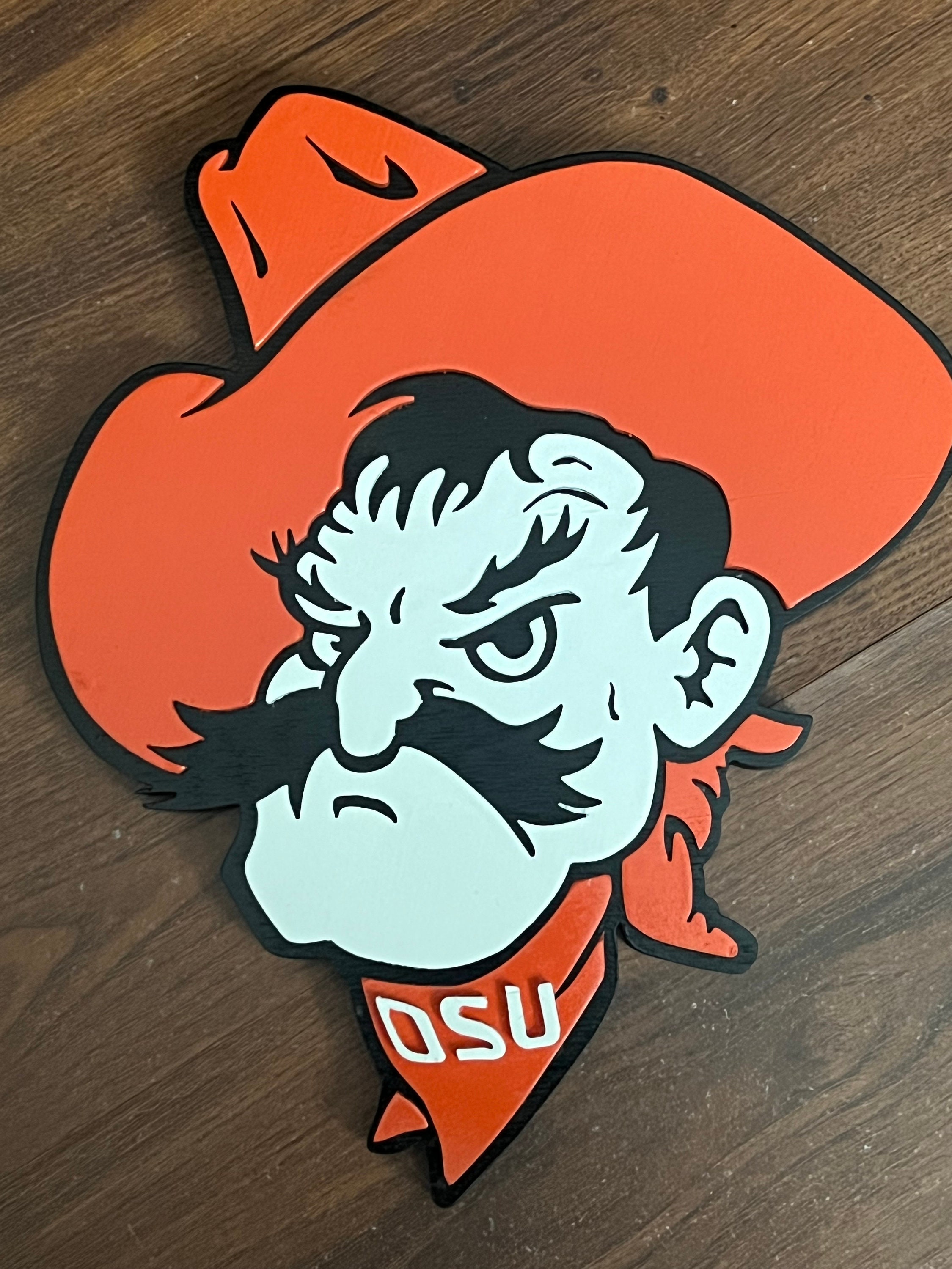 Oklahoma State Pistol Pete Wood Sign - Etsy