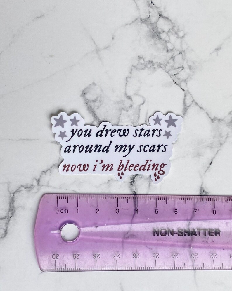 You Drew Stars Around My Scars Sticker | Cardigan Inspired Sticker | Ts ...