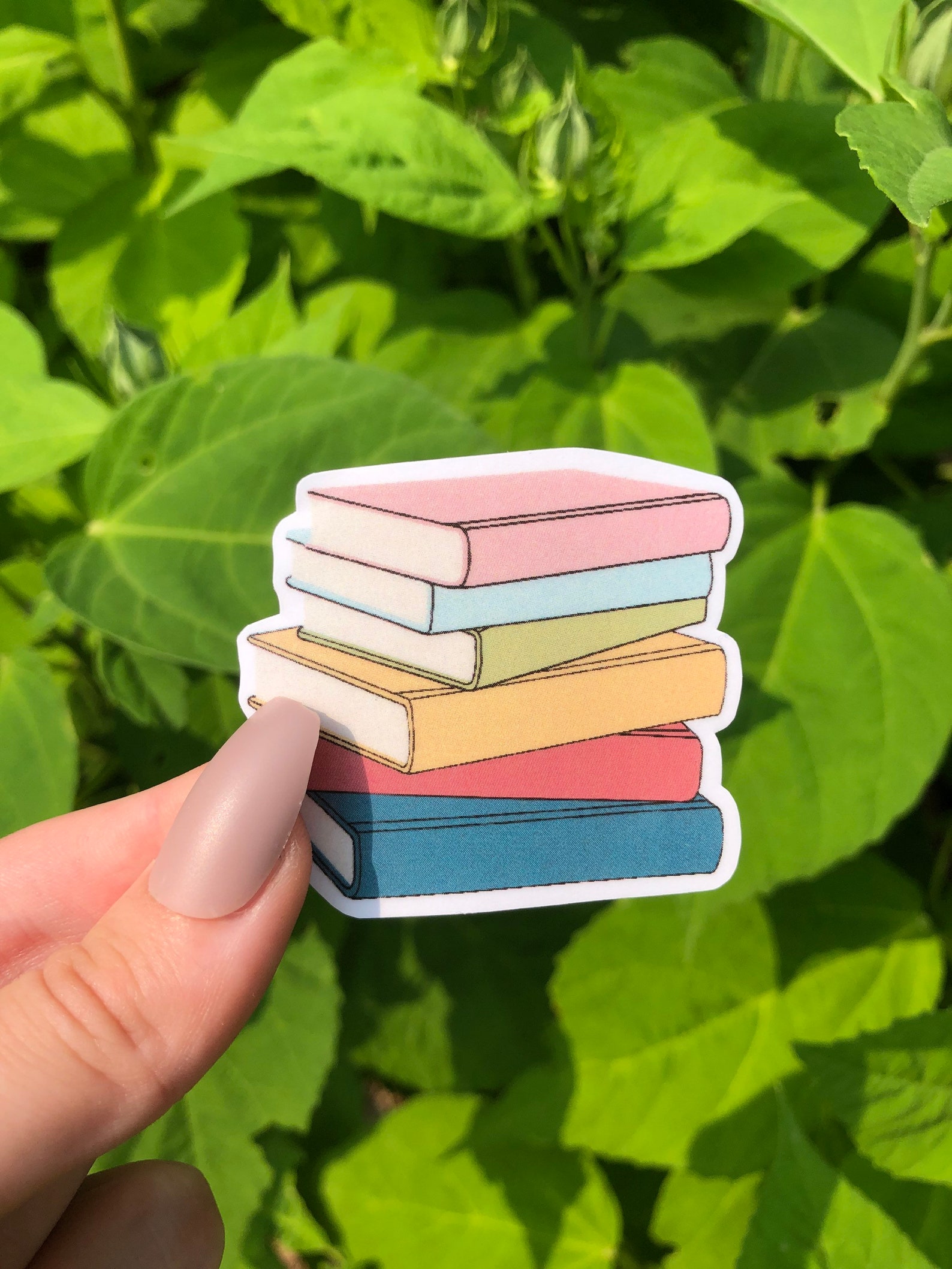 Book Sticker Book Lover Sticker Pile of Books Sticker | Etsy