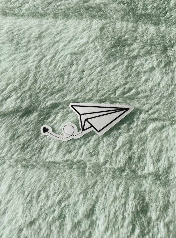Mini Paper Airplane Sticker Paper Airplane With Heart | Etsy