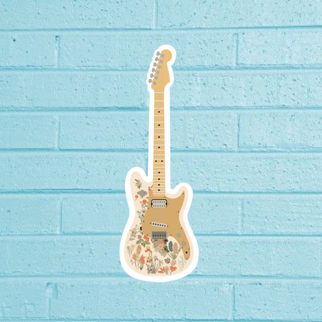 Flower Electric Guitar Sticker | Sm Inspired Guitar Sticker ...