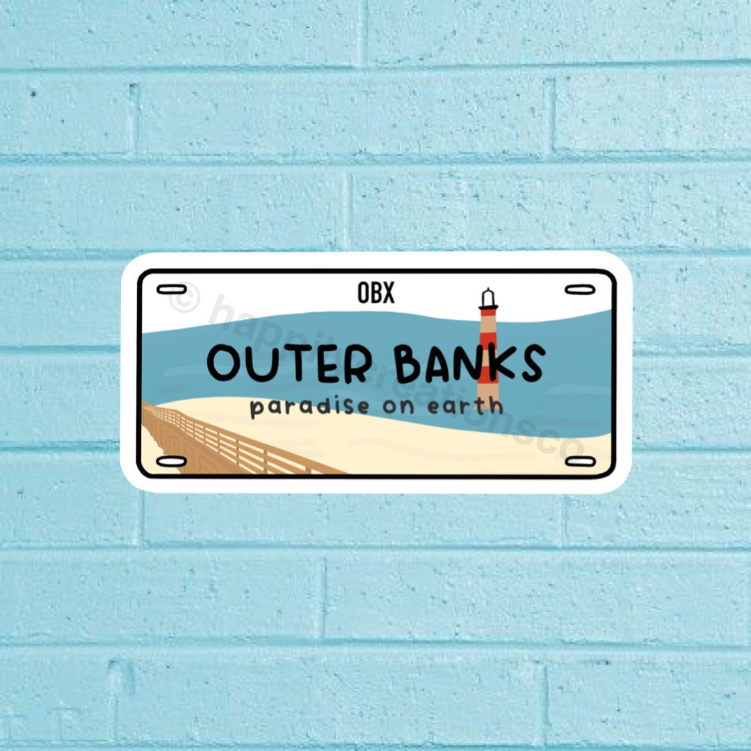 Outer Banks Paradise on Earth License Plate Sticker | Die Cut ...