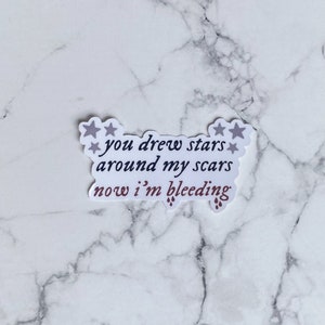 You Drew Stars Around My Scars Sticker | Cardigan Inspired Sticker | Ts ...