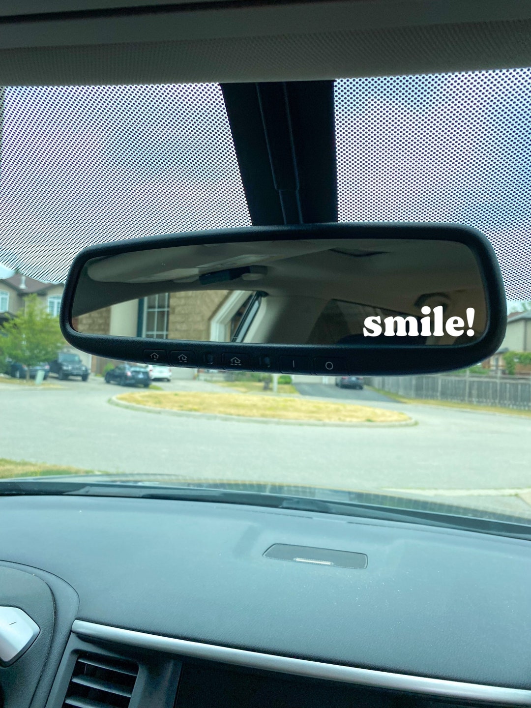 Smile Mini Car Mirror Decal | Rear View Mirror Decal | Window Decal ...
