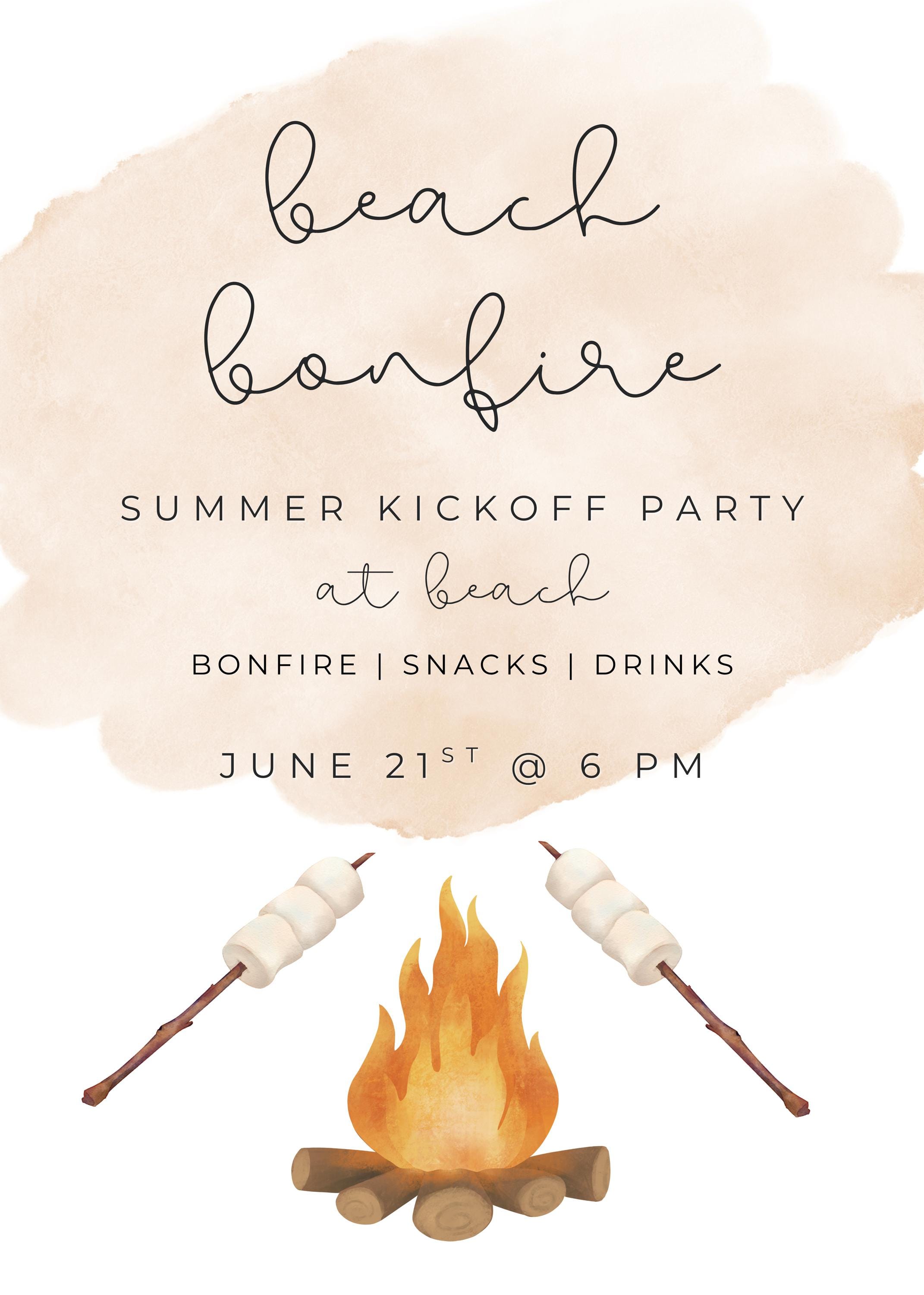 Beach Bonfire Summer Party Invitation - Etsy