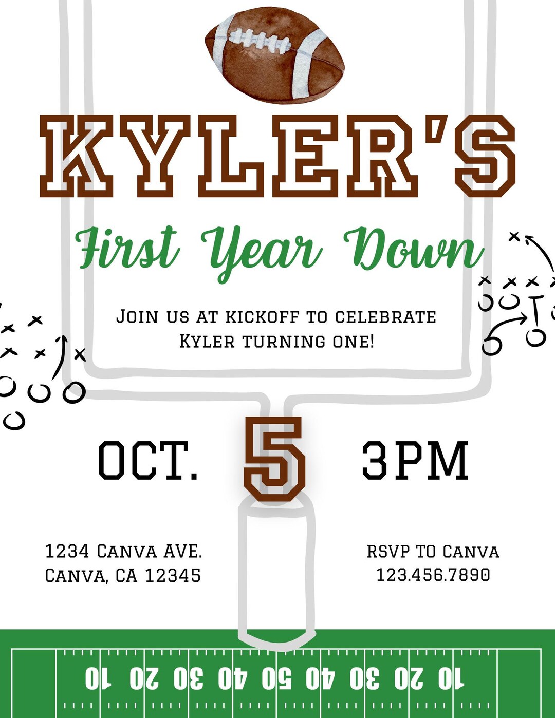 1st Year Down Birthday Invitation - Etsy