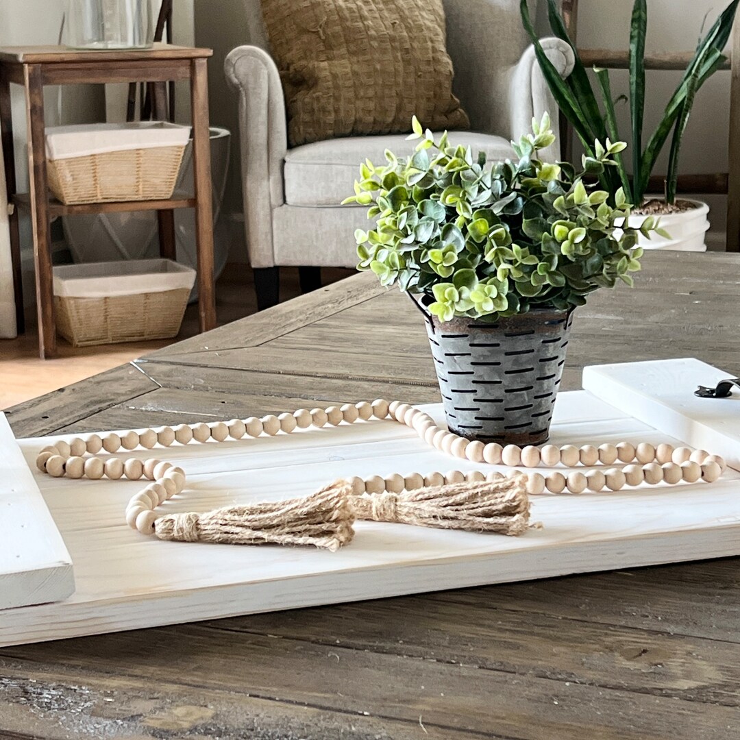 Aged White Handmade Wood Tray Aged White Charming Addition to Any Home ...