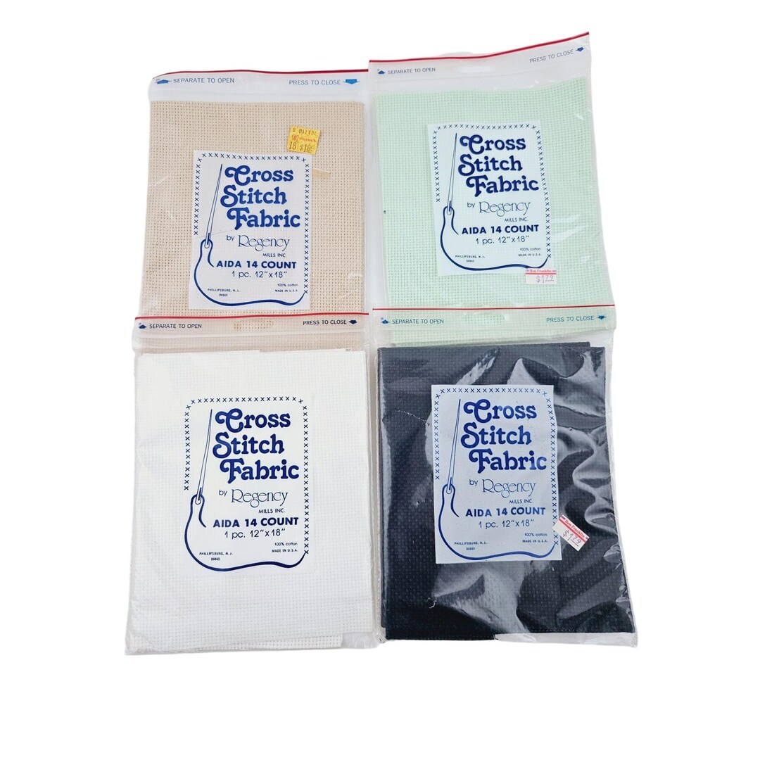 Regency Cross Stitch Fabric Aida Cloth Cotton Assorted Colors and Sizes ...