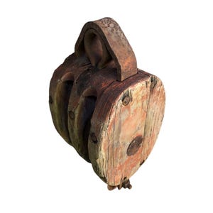 Antique Pulley Block Nautical Decor Wooden Iron Pulley Block Rustic ...