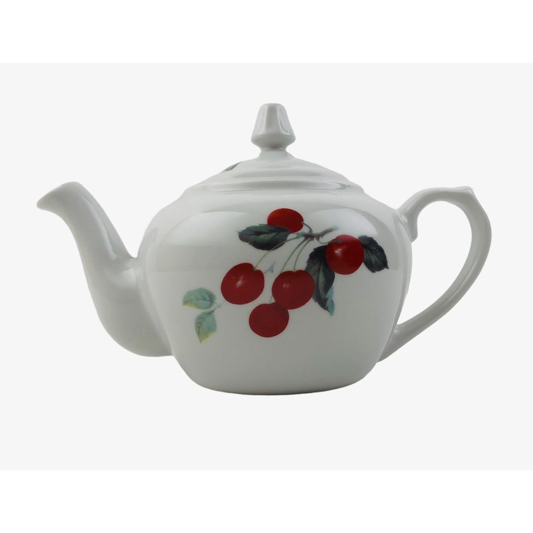 BIA Cordon Bleu Ceramic Teapot Cherry Grape Design Lid Handle Spout ...