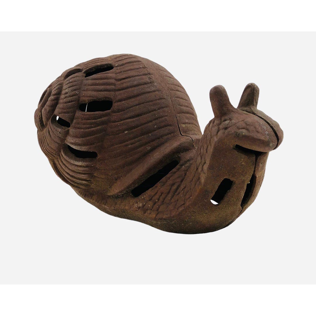 Vintage Cast Iron Snail Garden Lantern Decor Rustic Patio Outdoor Light ...