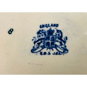 EB & JEL Plate Asiatic Pheasants Flow Flo Blue Porcelain England ...