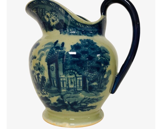 Vintage Victoria Ware Ironstone Flow Flo Blue Pitcher Farmhouse Pottery ...