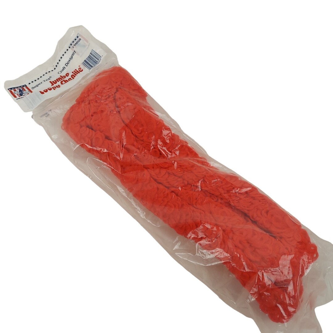 Super Tex Craft Designer Jumbo Loopy Chenille 3 Yards Red 903/030 Craft ...