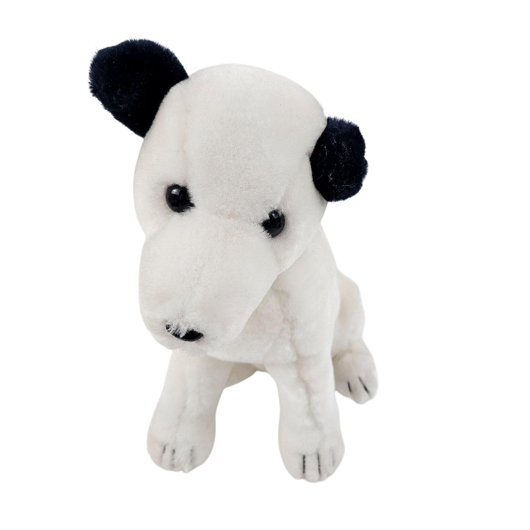 Vintage Dakin Plush Dog Nipper RCA Stuffed Animal 12 in Toy White Black ...