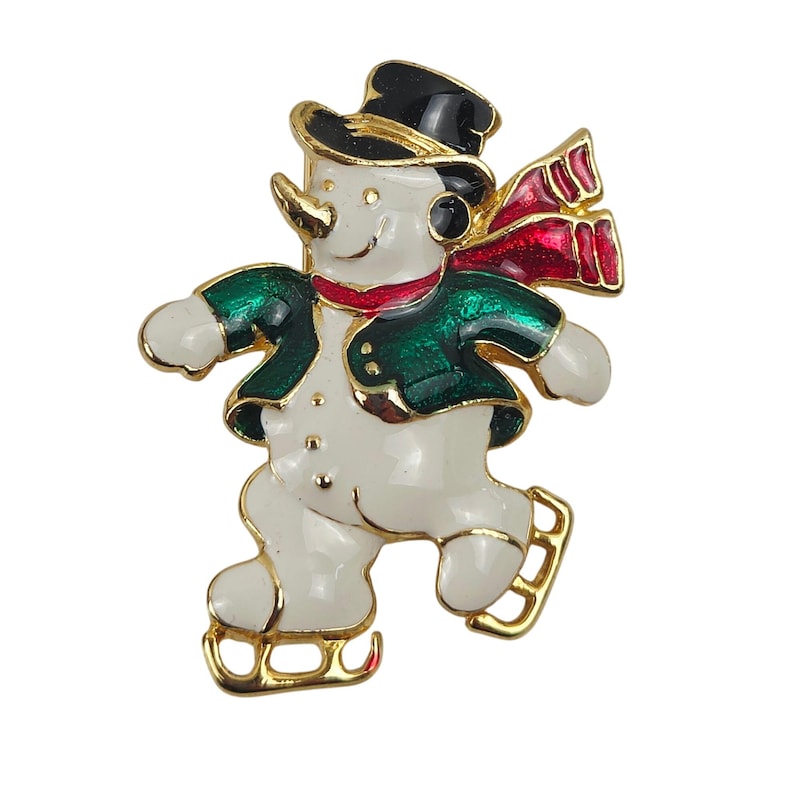 Snowman Pin Signed - Etsy