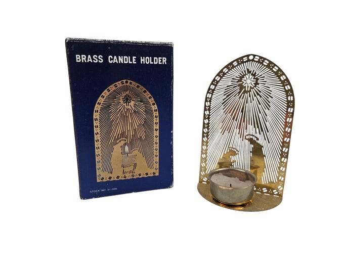 Vintage Brass Nativity Filigree Tea Light Holder House of Lloyd ...
