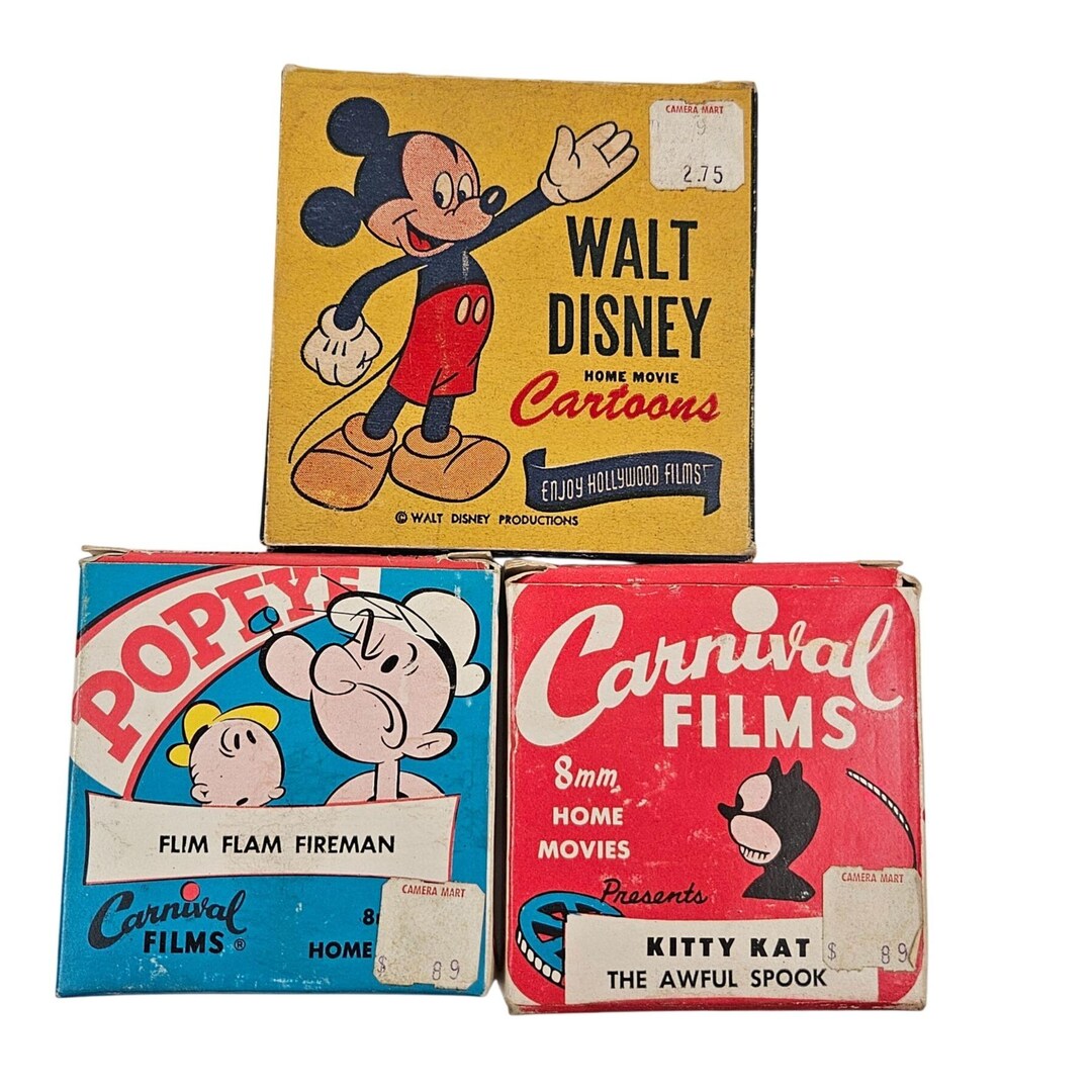 Carnival Vintage 8mm Cartoon Film Lot Featuring Walt Disney Popeye ...