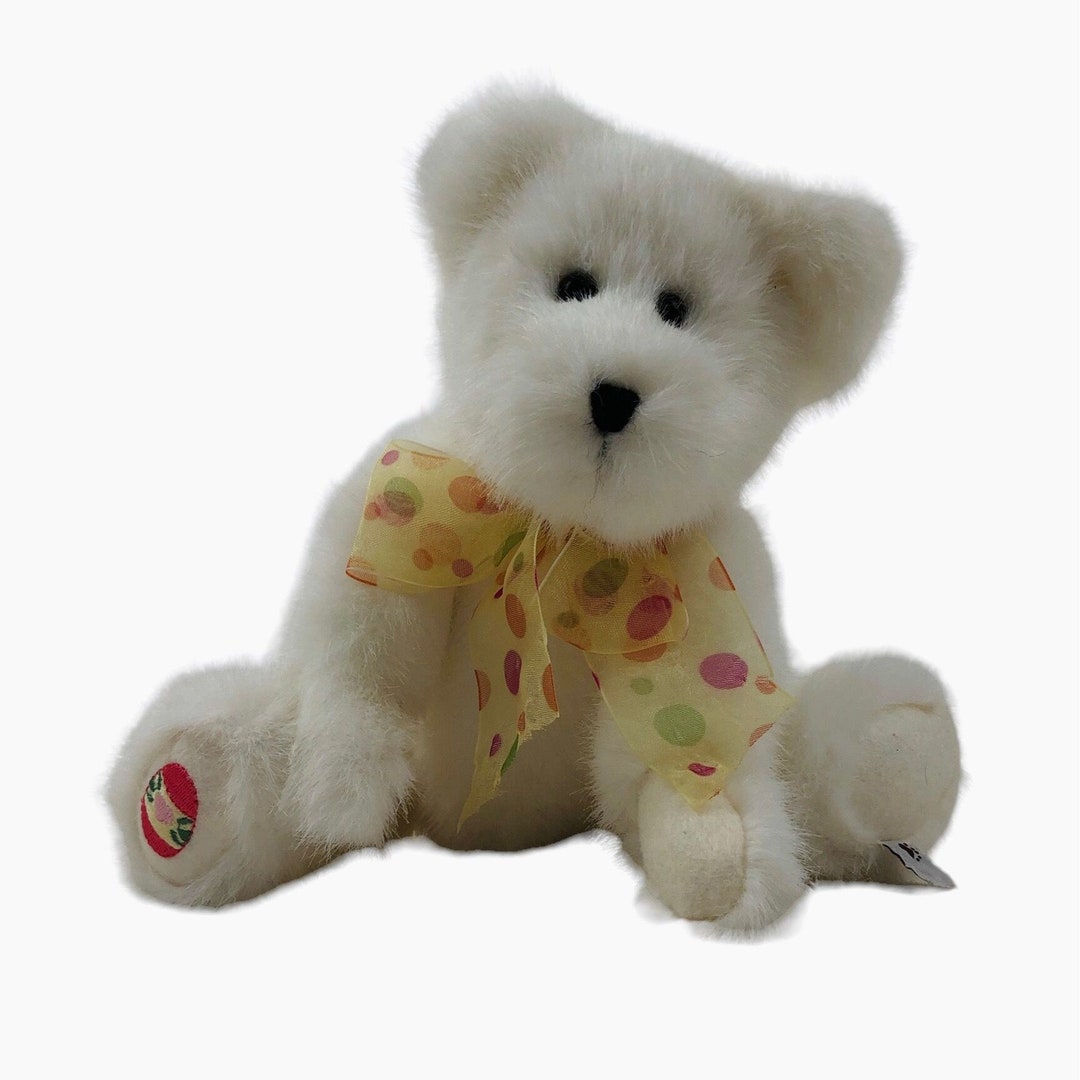 Boyds Bear Dottie Hopsalot White Fuzzy Teddy Jointed Head Bean ...