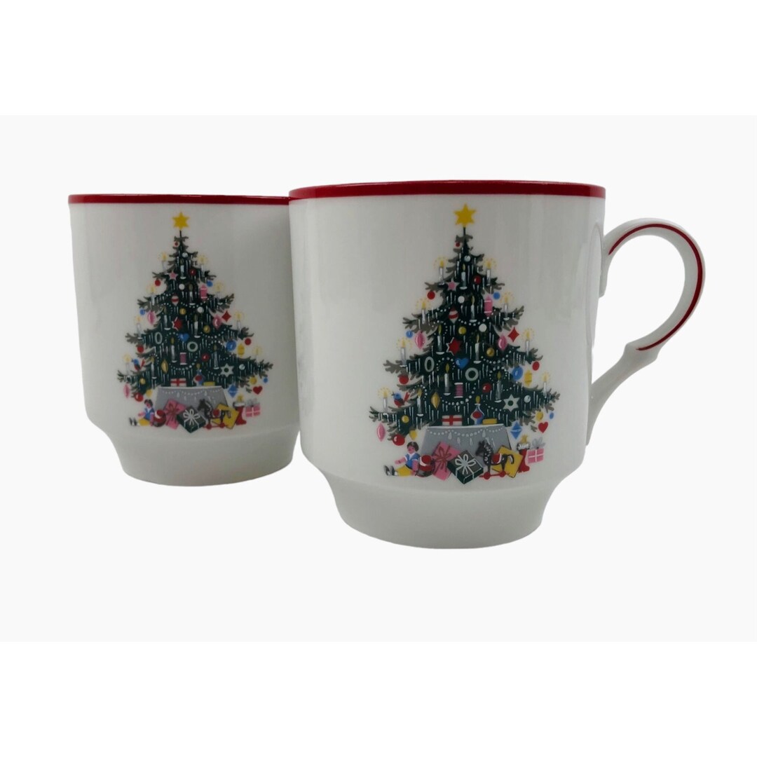 Schumann Arzberg Christmas Mugs Pair Bavaria Germany Vintage Holiday ...