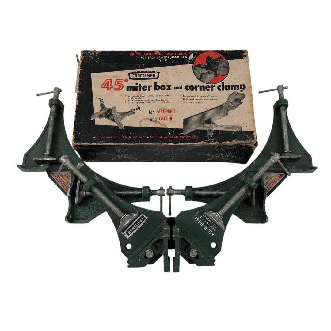 Craftsman 45 Degree Miter Box & Corner Clamp Set Fastening Cutting 6661 ...