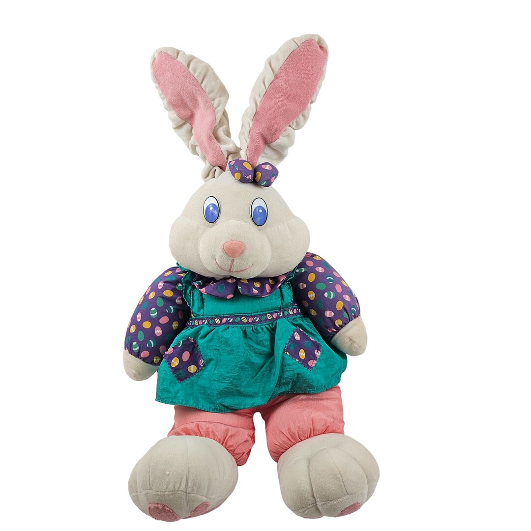 International Silver Bunny Rabbit Plush Parachute Easter Vintage ...
