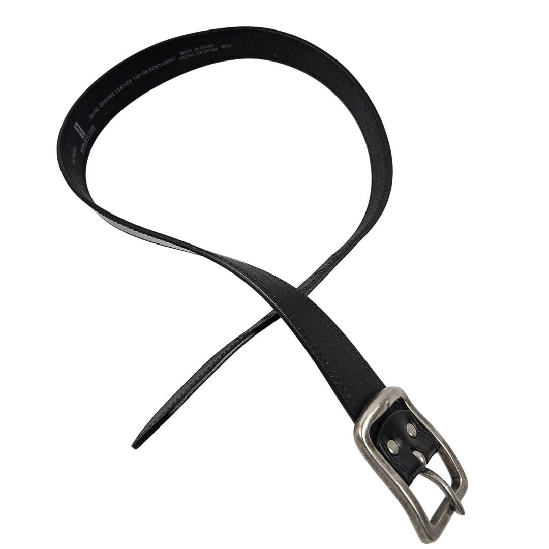 Levis Belt Mens Black Genuine Leather 36 90 Bond Lining Silver Buckle ...