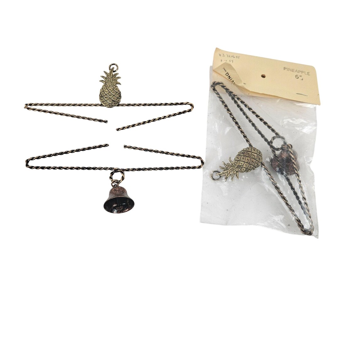 Vintage Brass Pineapple Design Bell Pull Hanger Hardware Embroidery ...