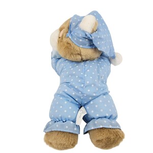 Toy Wonders Sleeping Teddy Bear Plush Toy Blue Polka Dot Pajamas Pillow ...