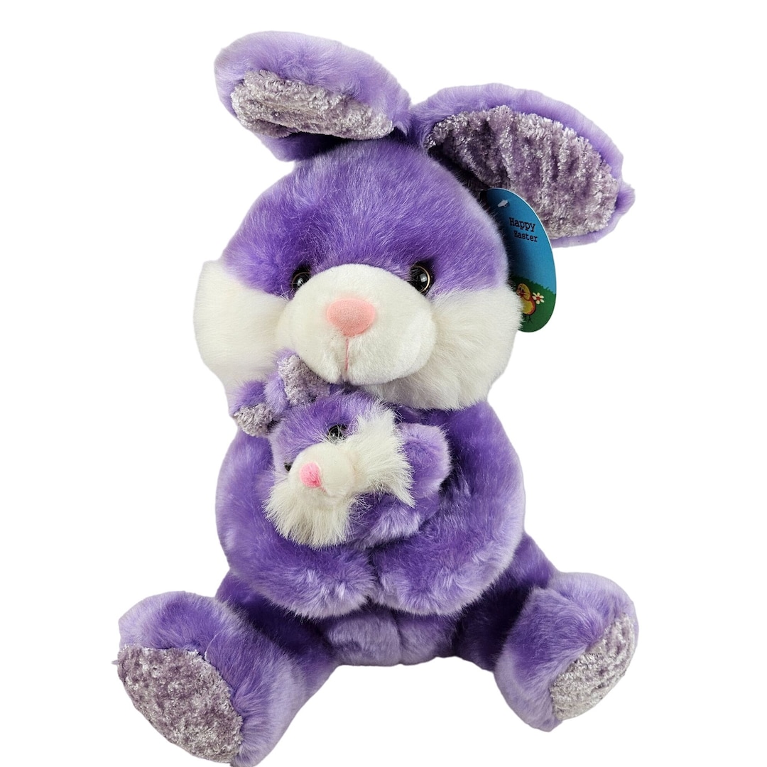Best Made Toys Bunny Rabbit Plush Purple Mom and Baby Tag Stuffed ...