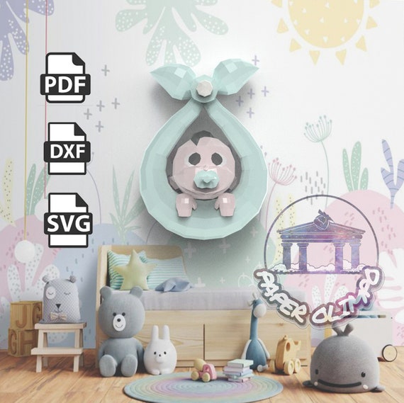 Baby Gift: Papercraft Design PDF Template DIY 3D Model - Etsy