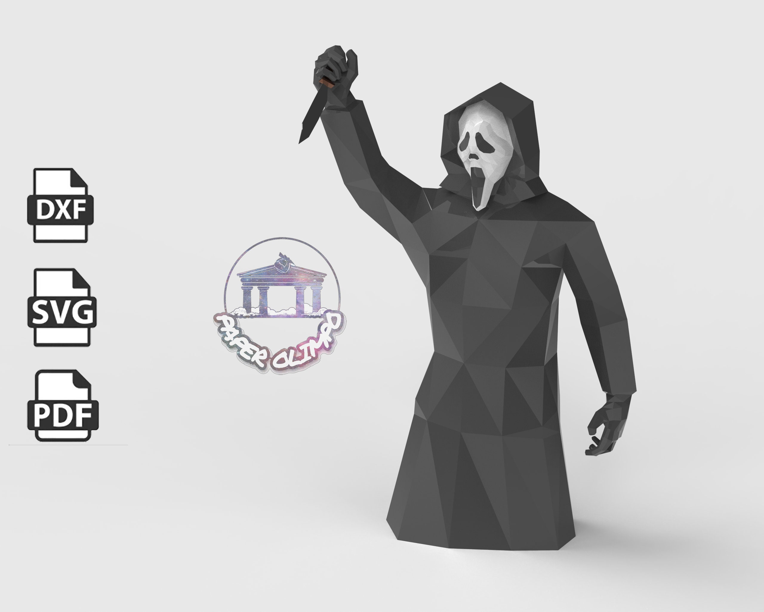 Ghost Scream: Papercraft Design, PDF Template, DIY 3D Model, Fanart ...