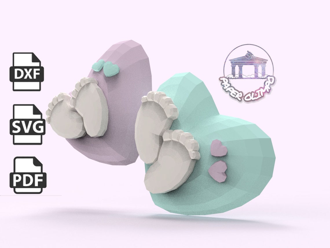 Baby Feet: Papercraft Design, PDF Template, DIY 3D Model, Fanart, Paper ...