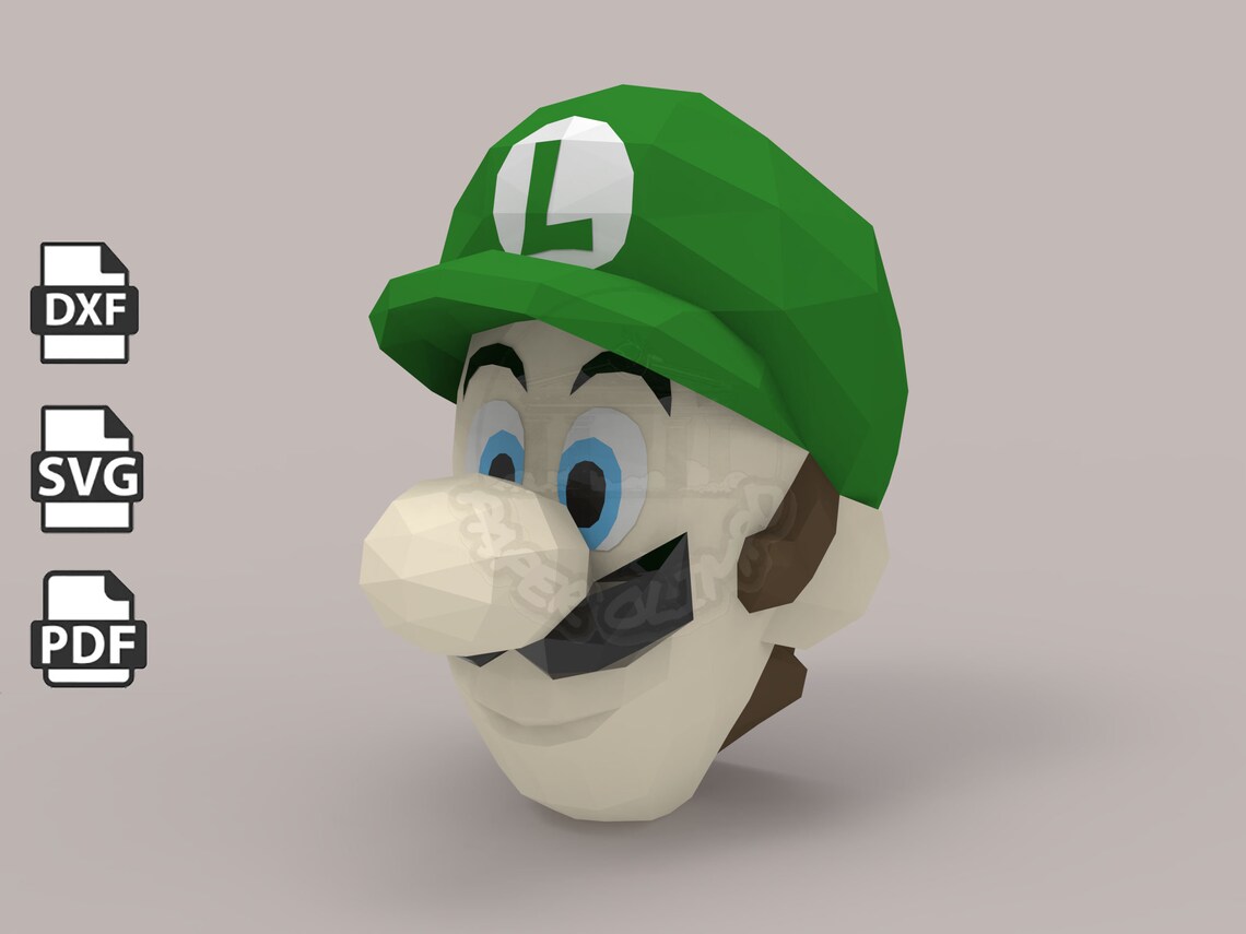 Luigi: Papercraft Design, PDF Template, DIY 3D Model, Fanart, Paper ...