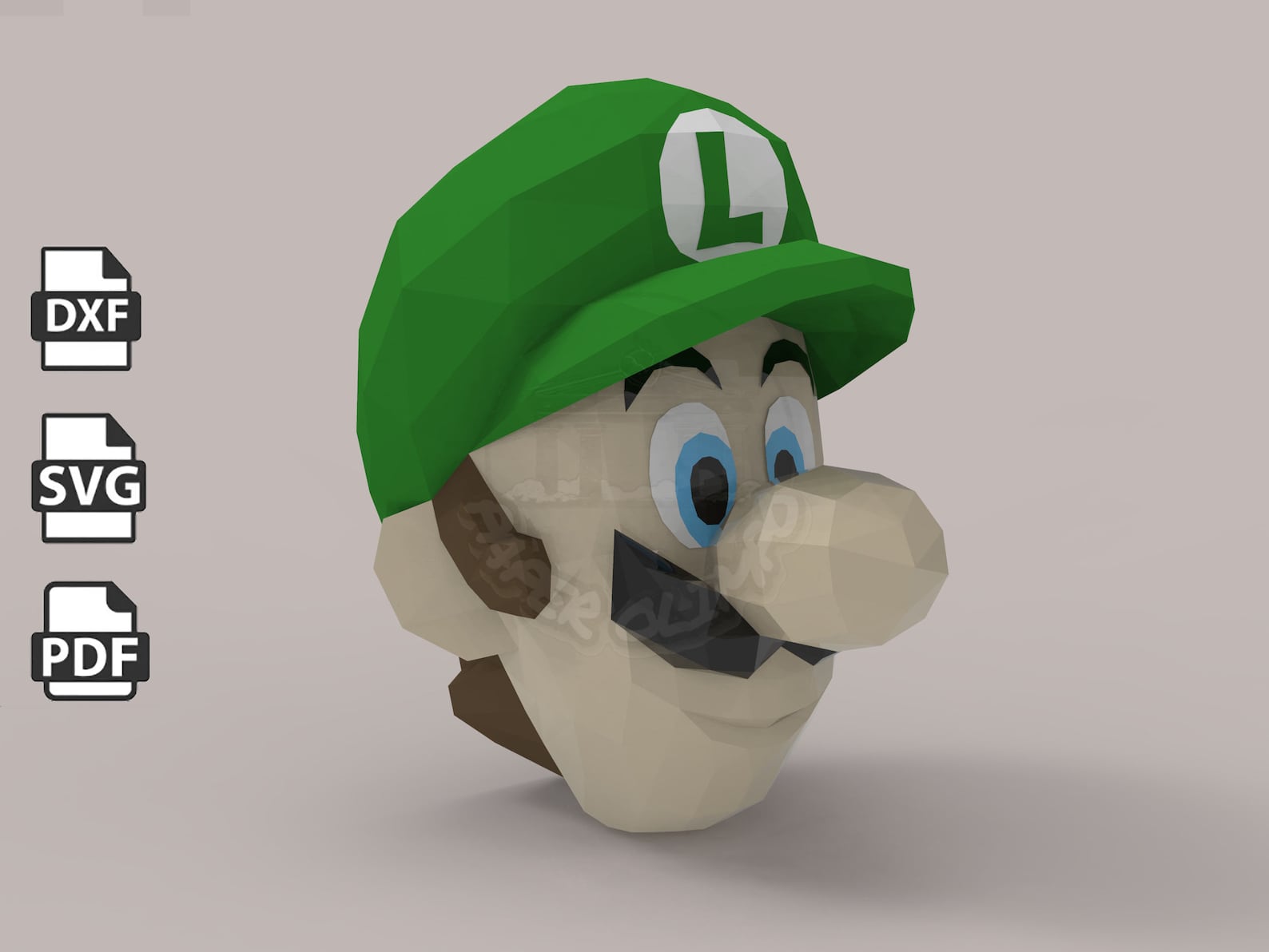 Luigi: Papercraft Design, PDF Template, DIY 3D Model, FanArt, Paper ...