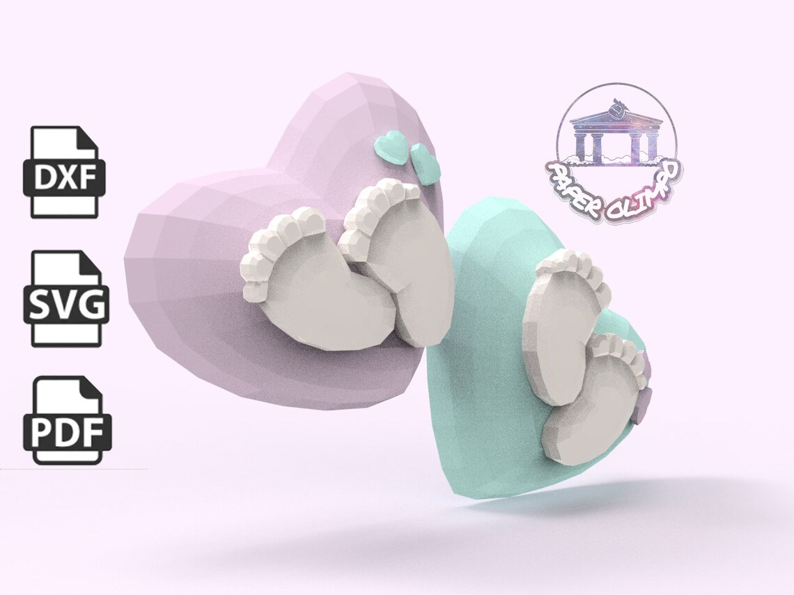 Baby Feet: Papercraft Design PDF Template DIY 3D Model - Etsy