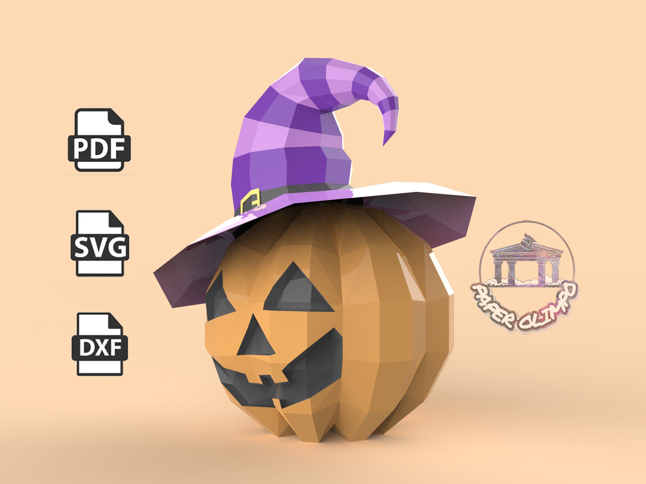 Pumpkin: Papercraft Design, PDF Template, DIY 3D Model, Fanart, Paper ...