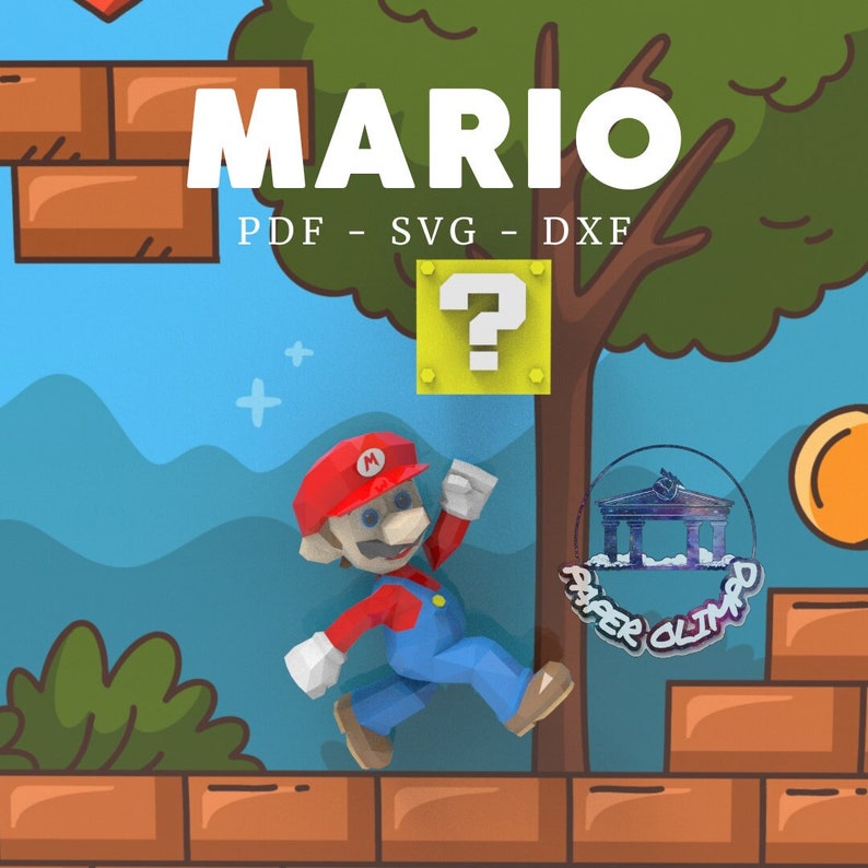 Mario Bros: Papercraft Design, PDF Template, DIY 3D Model, Fanart ...