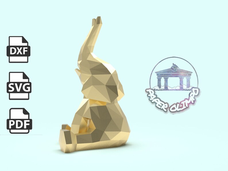 Elephant: Papercraft Design, PDF Template, DIY 3D Model, FanArt, Paper ...