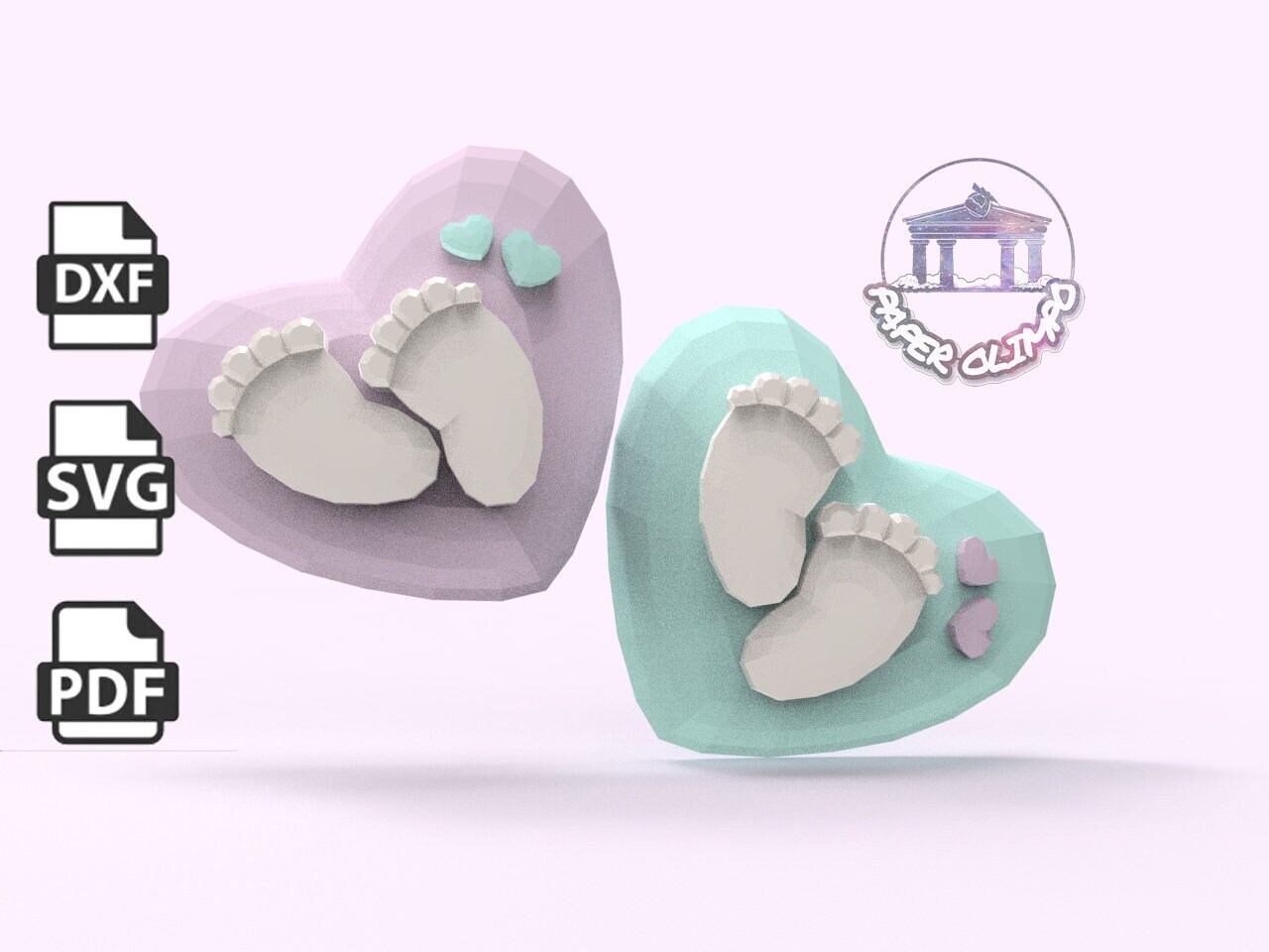 Baby Feet: Papercraft Design PDF Template DIY 3D Model - Etsy