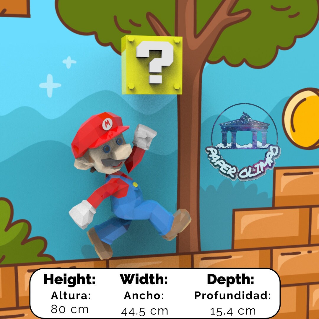 Mario Bros: Papercraft Design, PDF Template, DIY 3D Model, Fanart ...