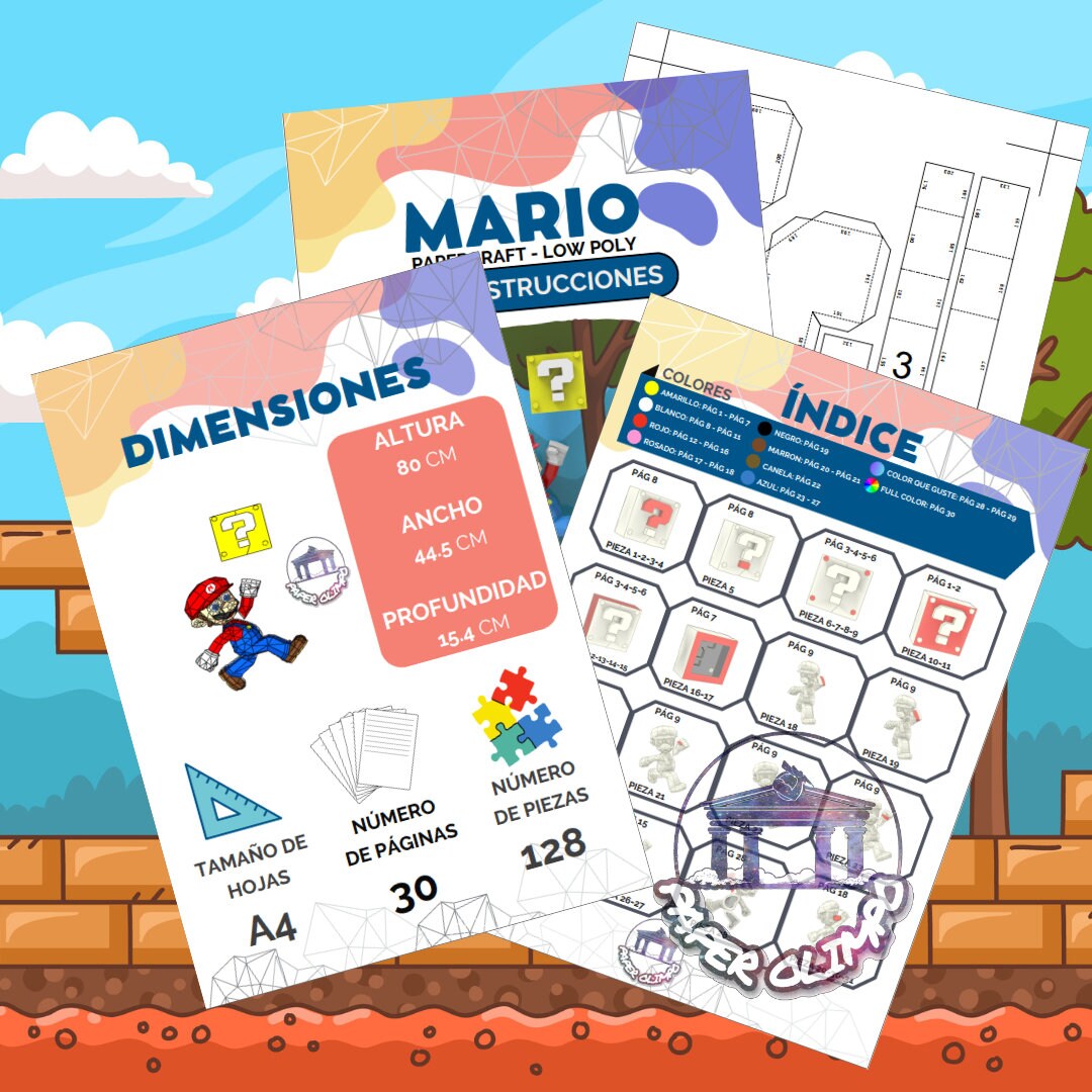 Mario Bros: Papercraft Design, PDF Template, DIY 3D Model, Fanart ...