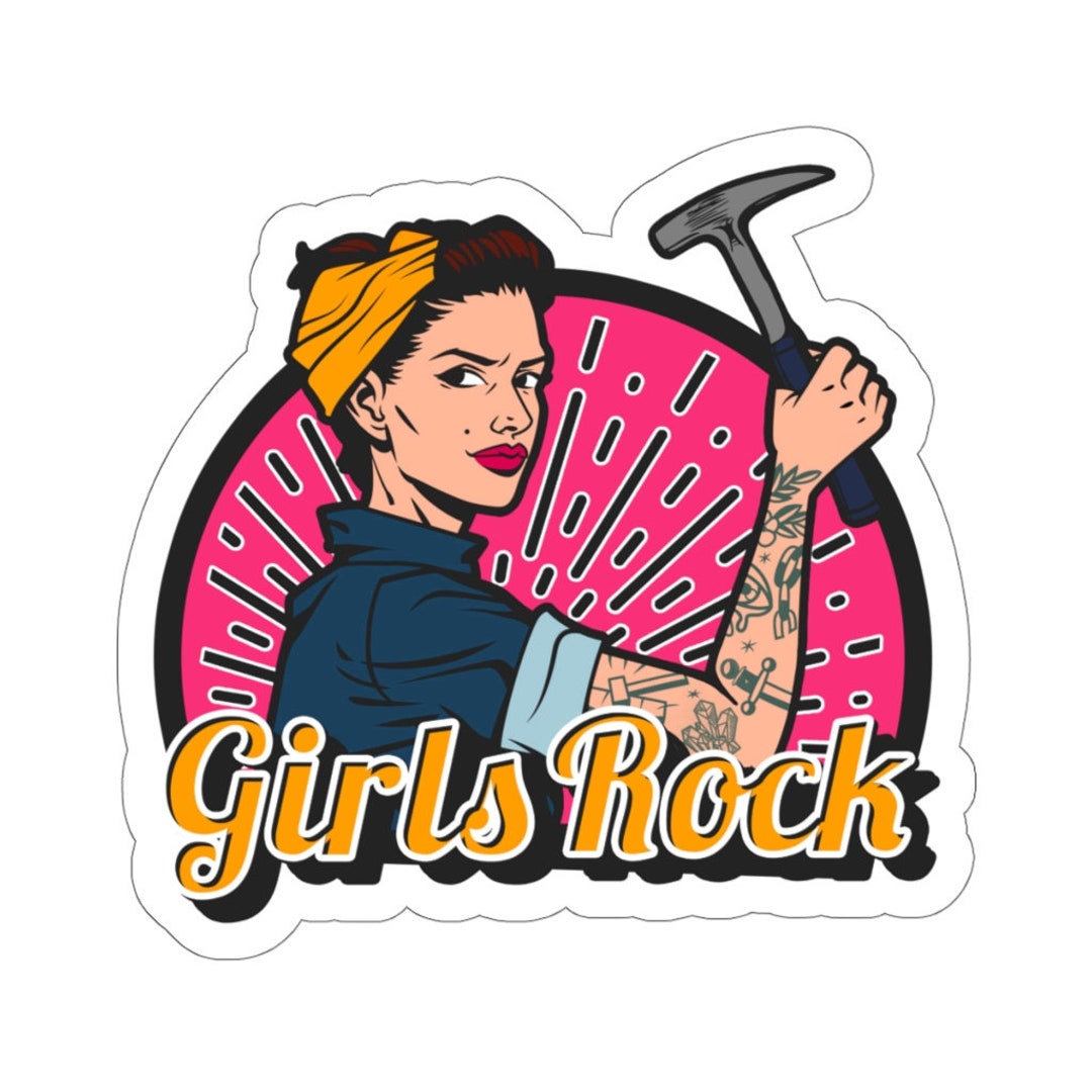 Girls Rock Sticker | Rockhound, Geology, Geologist, Mining, Gift ...