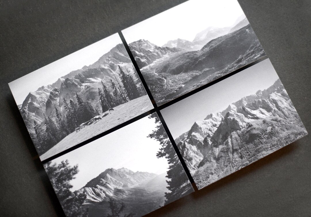 Set of 4 Black and White Postcards - Zugspitze, Alpspitze, Waxenstein ...