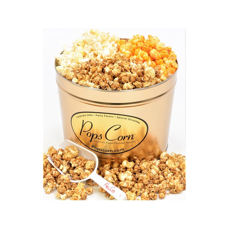 Gourmet Popcorn Tin-2 Large Gallons-our 3 Most Popular Flavors-the ...