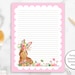 Spring Stationary Printable, Floral Stationery, Bunny Stationery ...