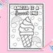 Ice Cream Birthday Coloring Page Sweet One Birthday Girl 1st Birthday ...